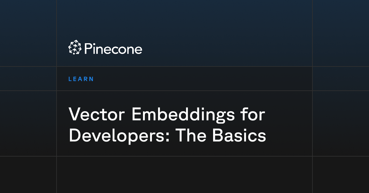 Vector Embeddings for Developers: The Basics | Pinecone