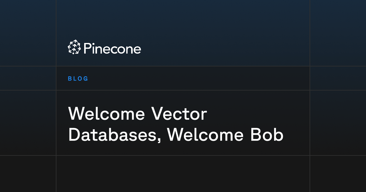 Welcome Vector Databases, Welcome Bob | Pinecone