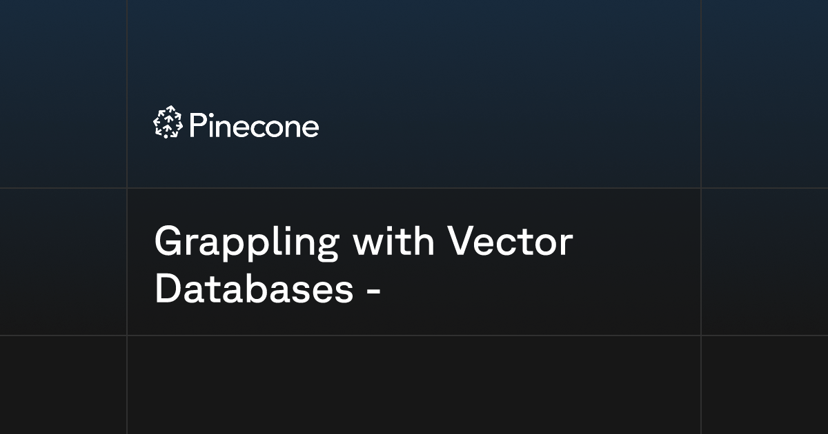 Grappling with Vector Databases - #SFTechWeek | Pinecone